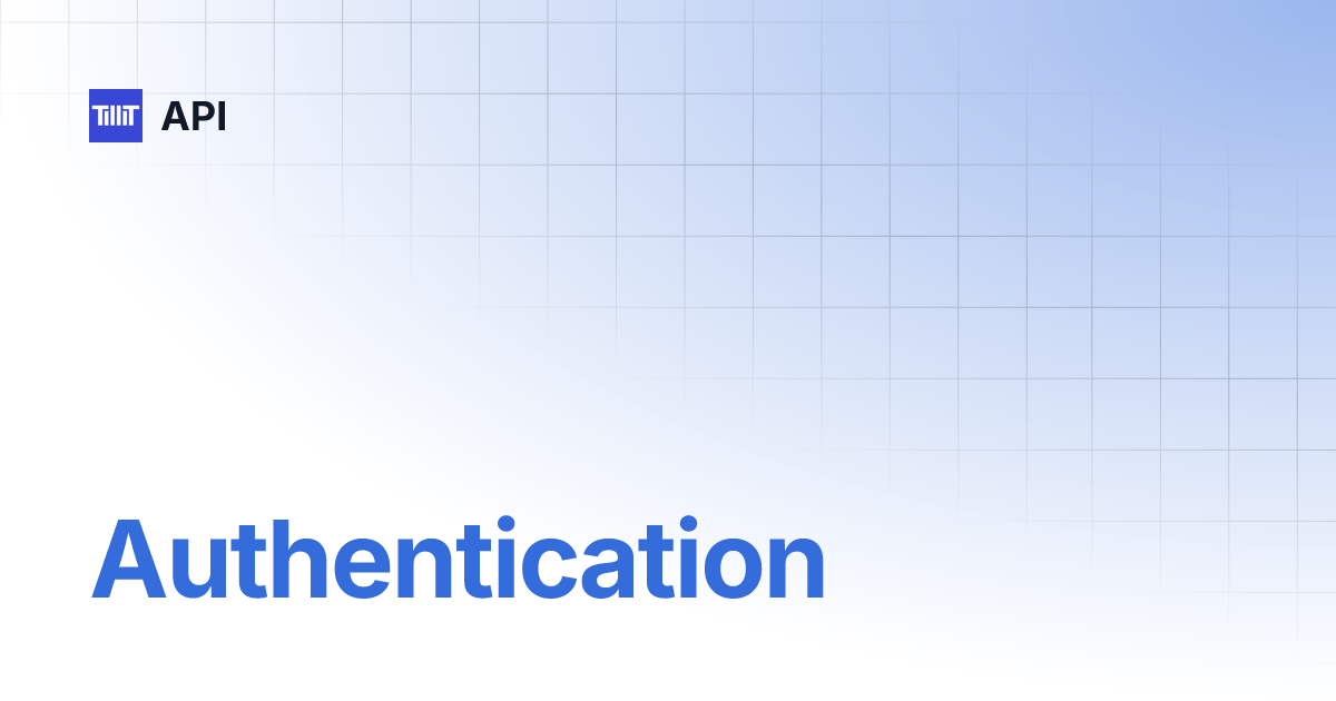 Authentication | API